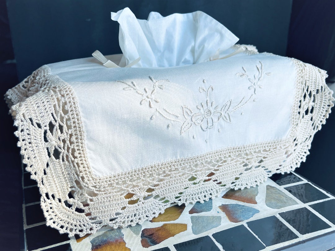 Lace Tissue Box Cover Brand New Vintage Linen Victorian Tissue - Etsy