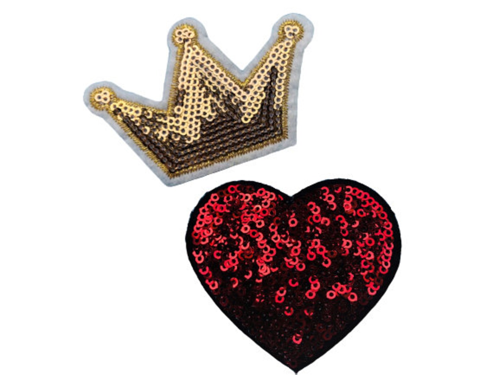 Sequin Heart Patch Sequin Crown Patch - Etsy Canada