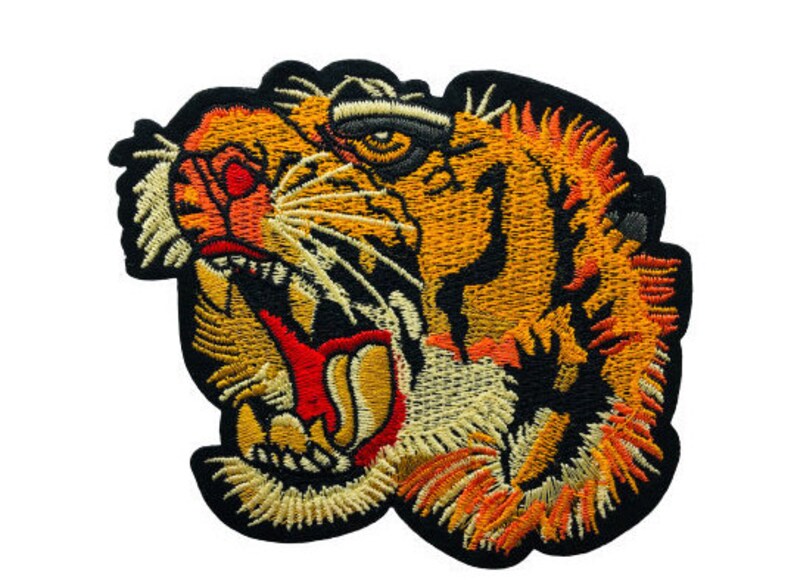 Tiger Iron on Patch Tiger Patch Tiger Applique - Etsy