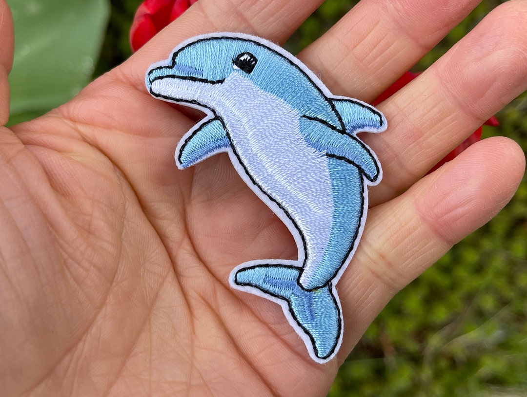 Dolphin Iron on Patch Dolphin Patch Dolphin Badge Dolphin Embroidered ...