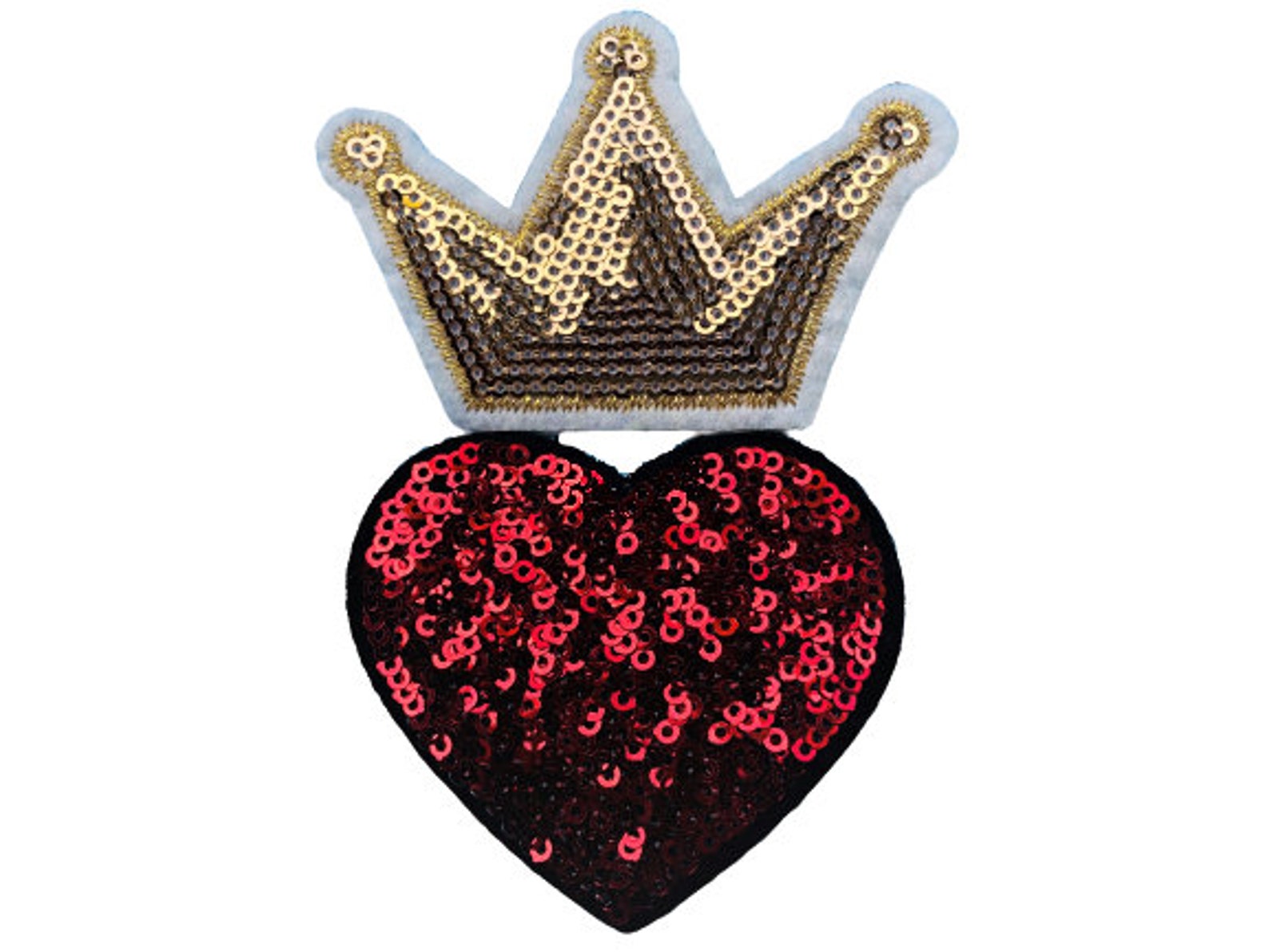 Sequin Heart Patch Sequin Crown Patch - Etsy Canada
