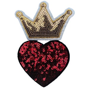 Sequin Heart Patch Sequin Crown Patch - Etsy Canada