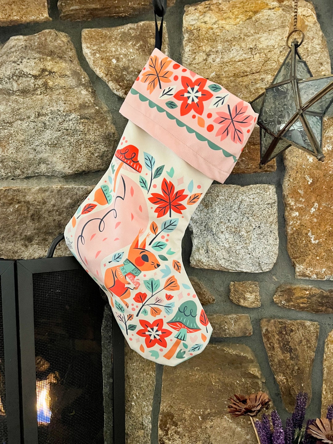 Forest Friends Velveteen Holiday Stocking - Etsy