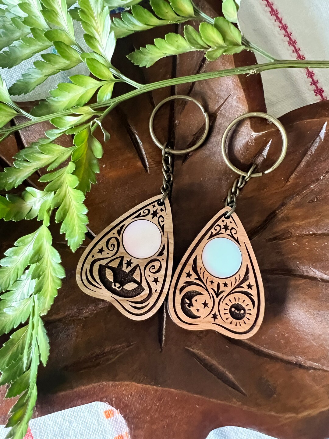 Ouija Planchette (celestial & Black Cat) Keychain - Etsy