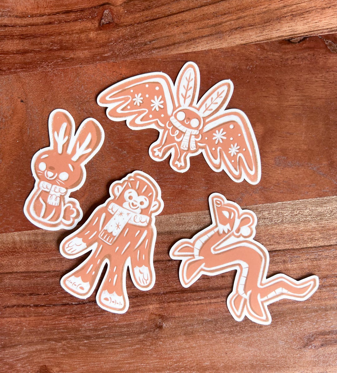 Gingerbread Cryptid Cookie Sticker Set (bigfoot, Mothman, Jackalope ...