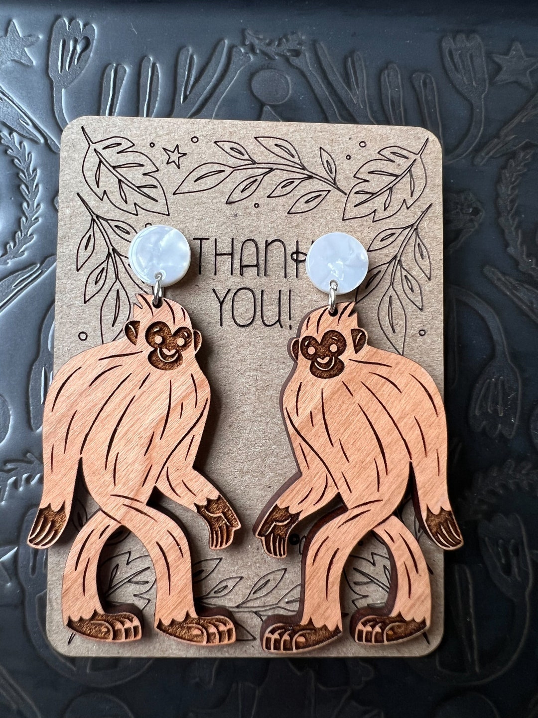 Cryptid Cutie Wooden Bigfoot Earrings - Etsy