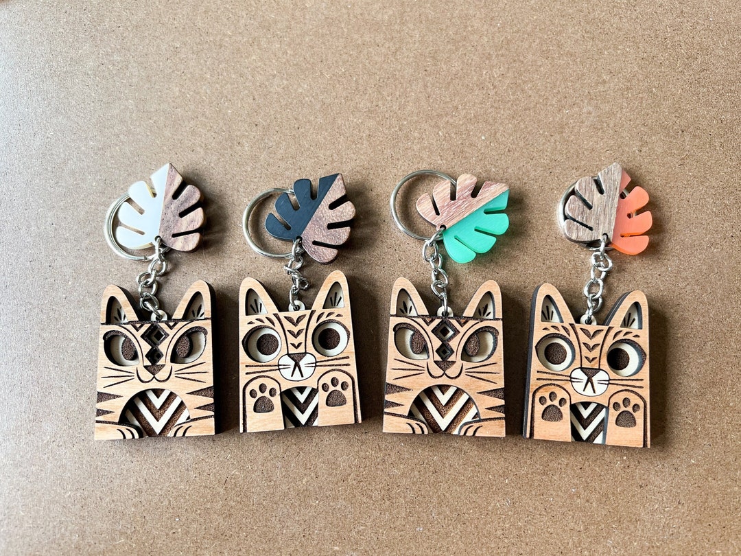 Tiki Kitty Keychain - Etsy