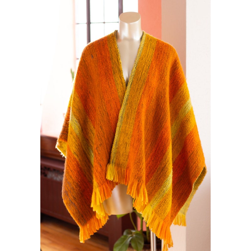 Orange Poncho - Etsy
