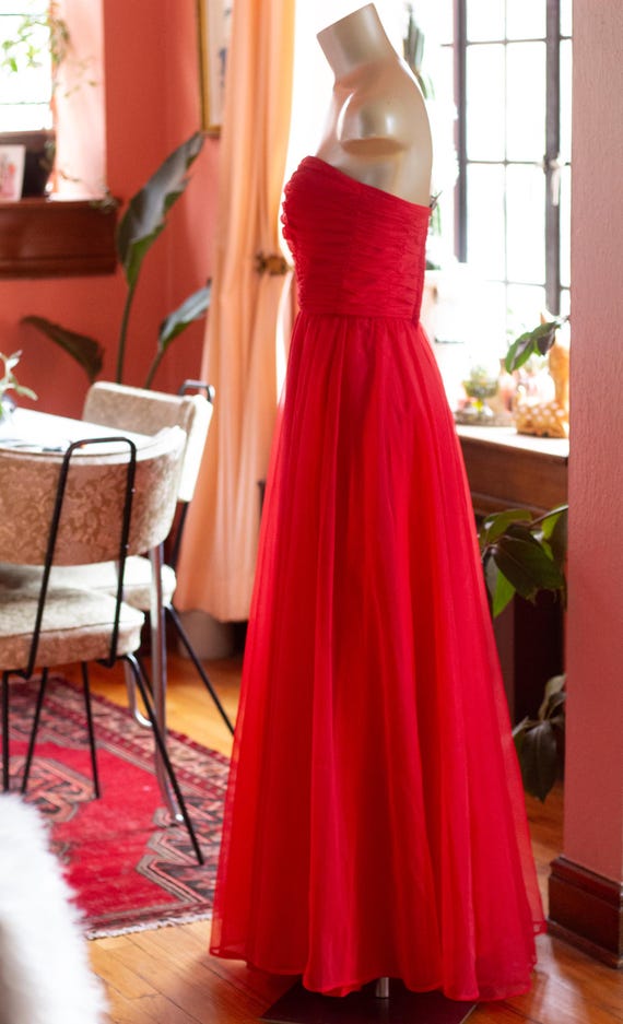 Vintage Strapless Gown - 1970s-Does-1950s Prom Dress … - Gem