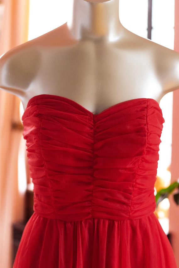 Vintage Strapless Gown - 1970s-Does-1950s Prom Dress … - Gem