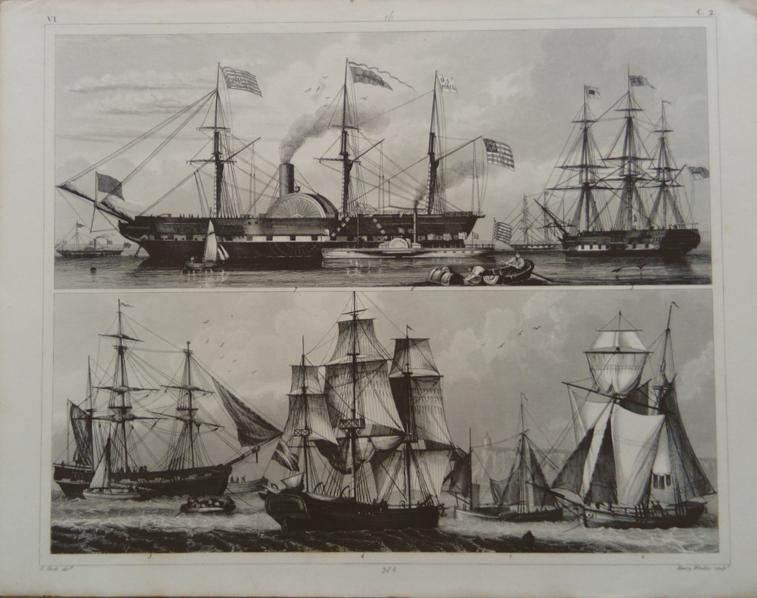 1849,lithograph.Naval construction and related subjects with the marine ...
