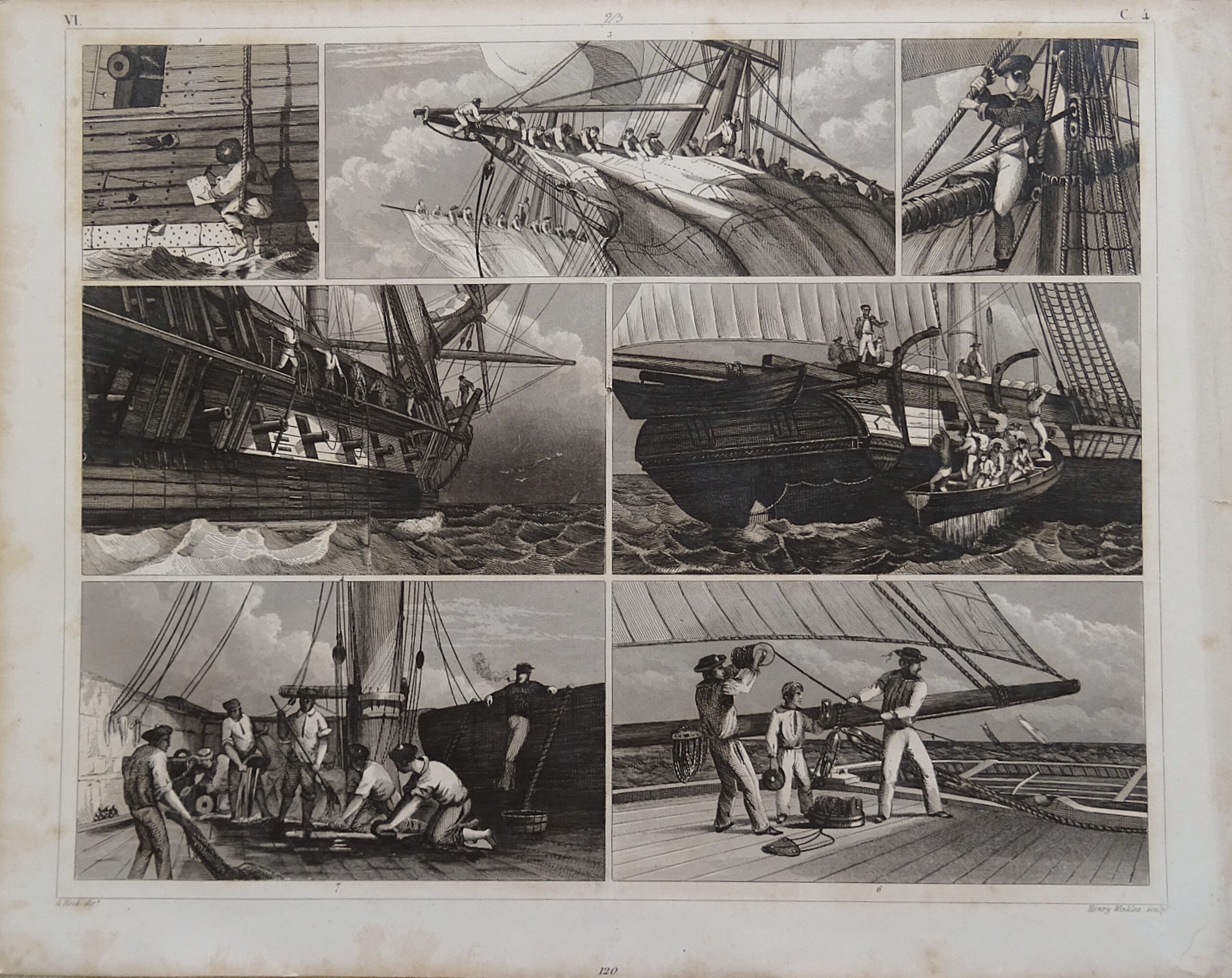 1849,lithograph.Naval construction and related subjects with the marine ...