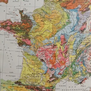 Geological Map of France.1920.antique French - Etsy