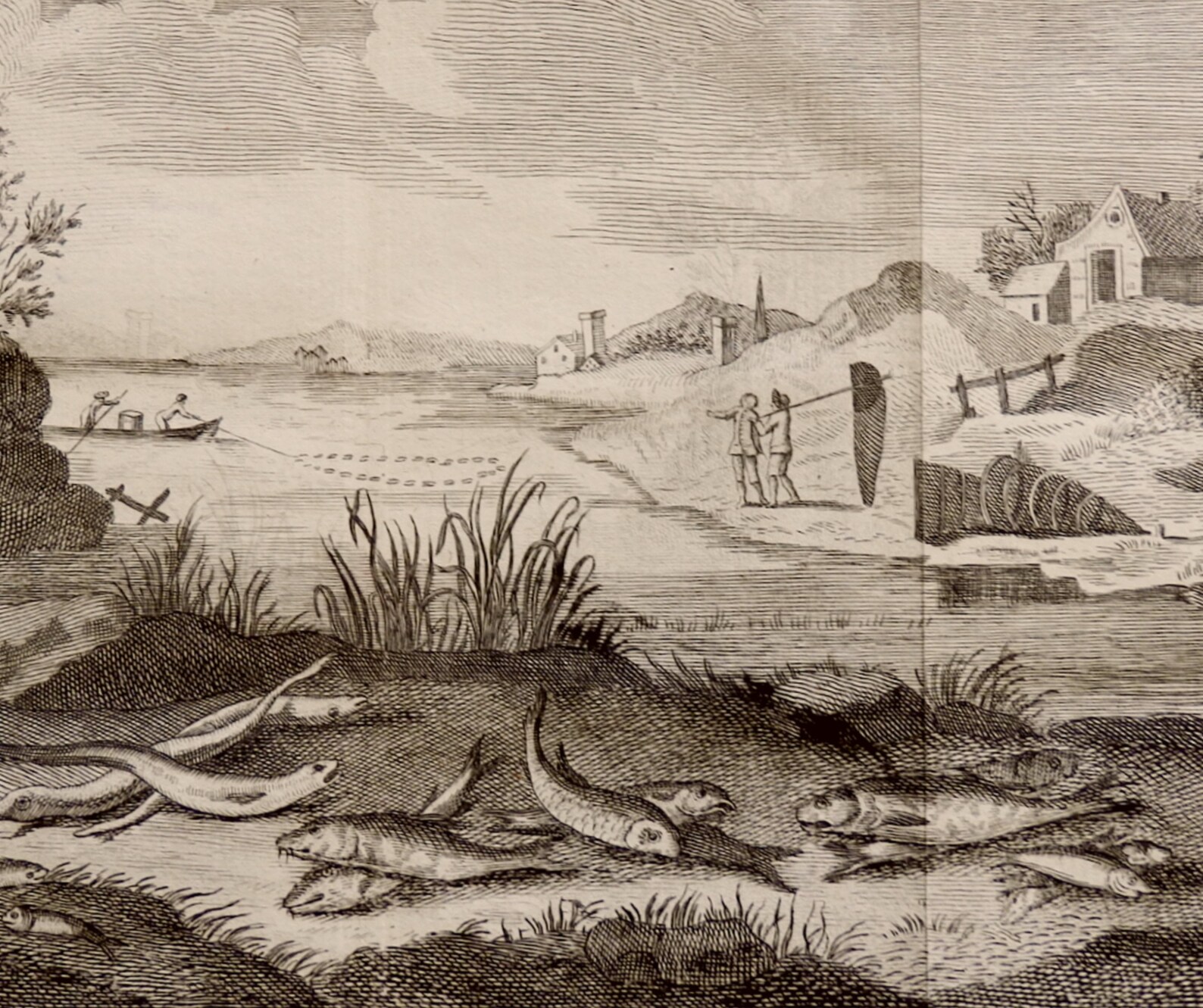 1780.river Fishing.antique Copper Engraving.the - Etsy