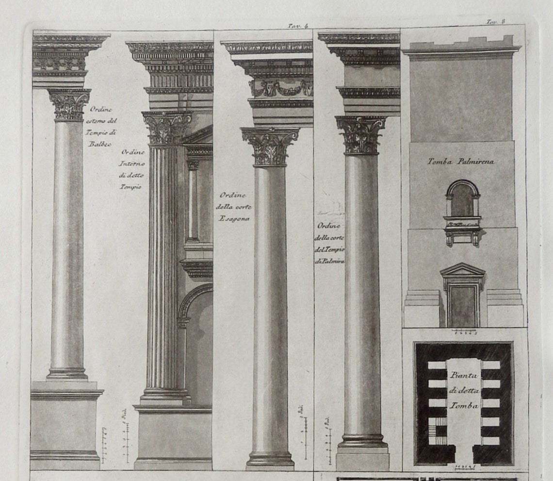 1820.architecture Columns and Plants of the Temples of - Etsy