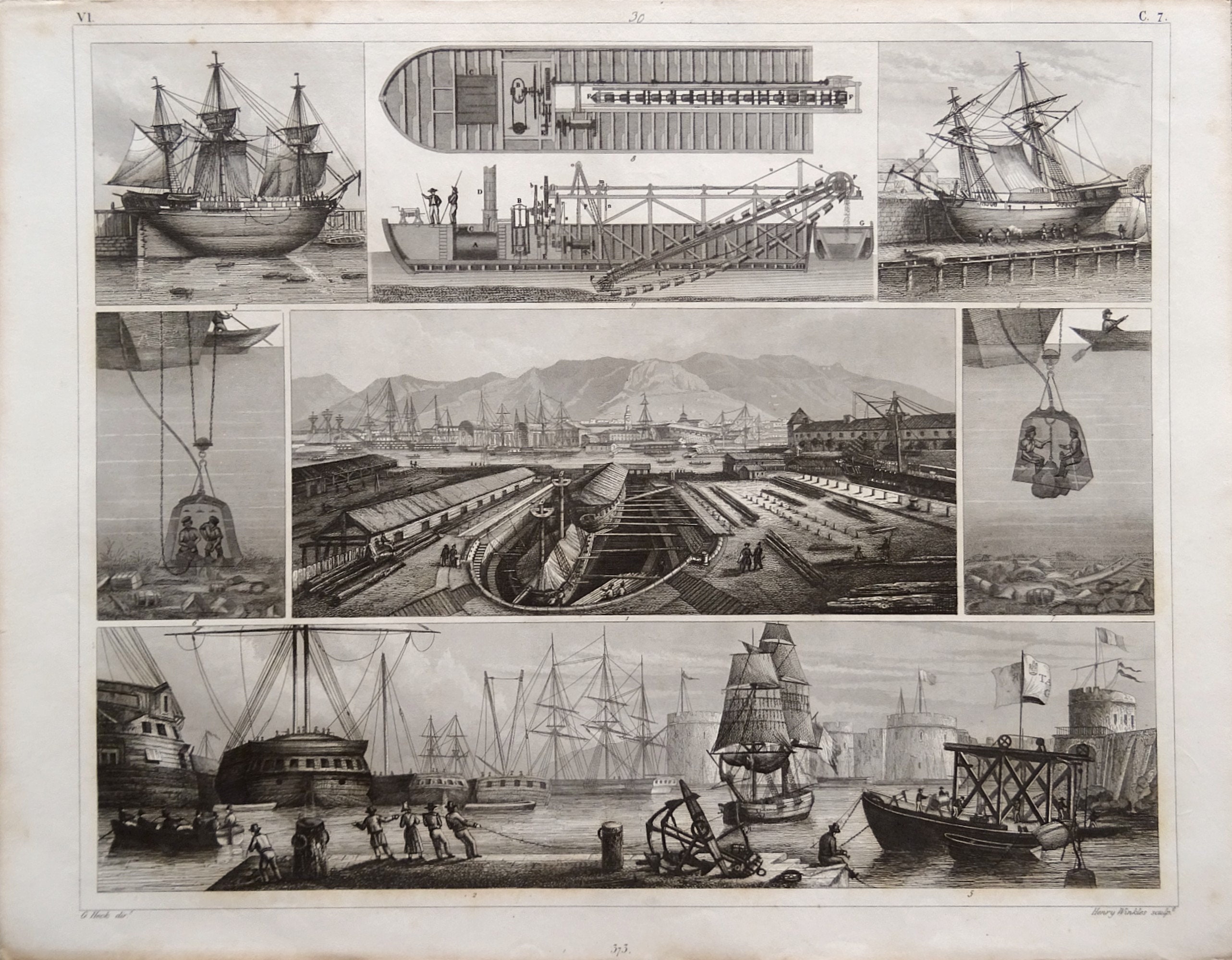 1849,lithograph.Naval construction and related subjects with the marine ...