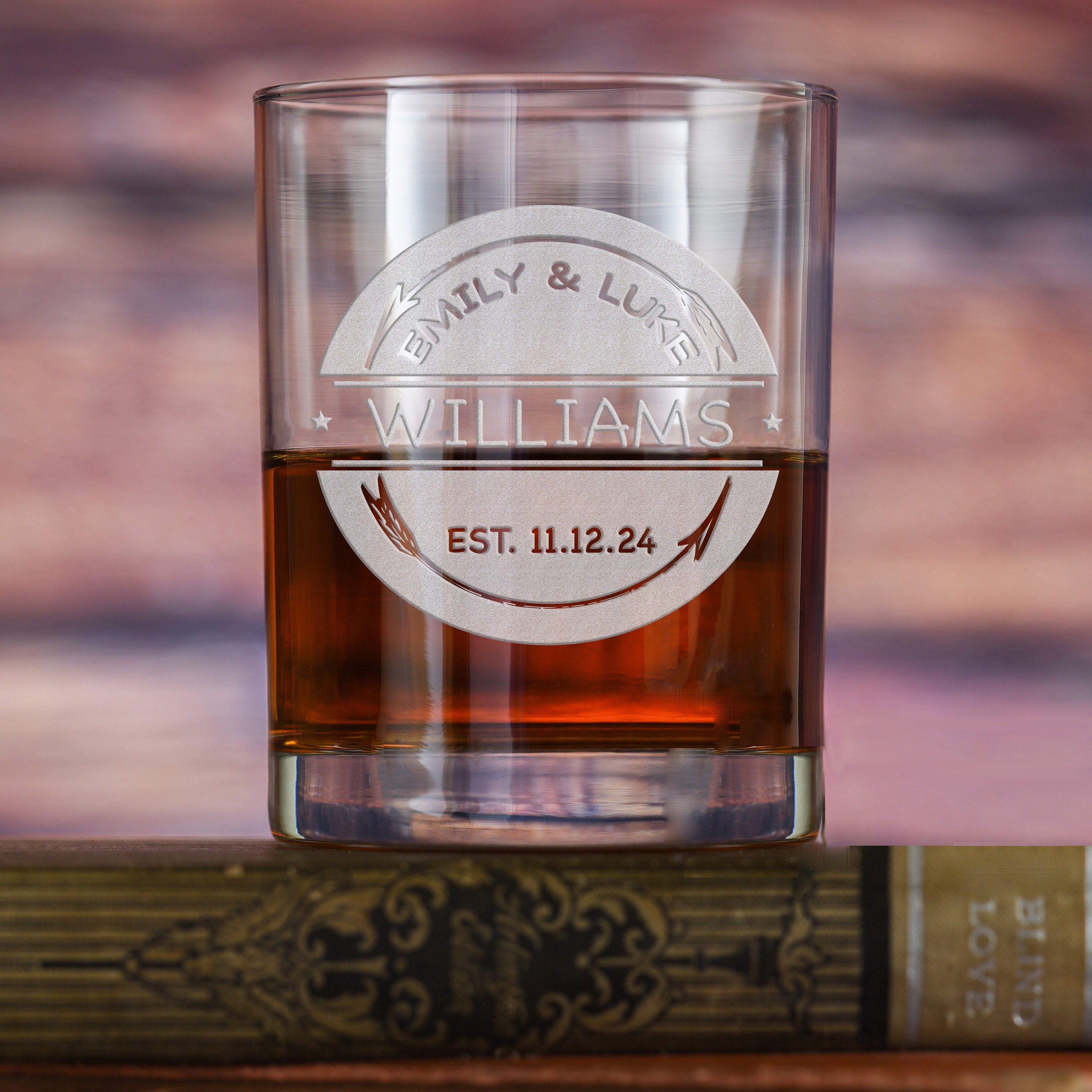 Rustic Arrows Personalized Rocks Whiskey Bourbon Glass - Etsy