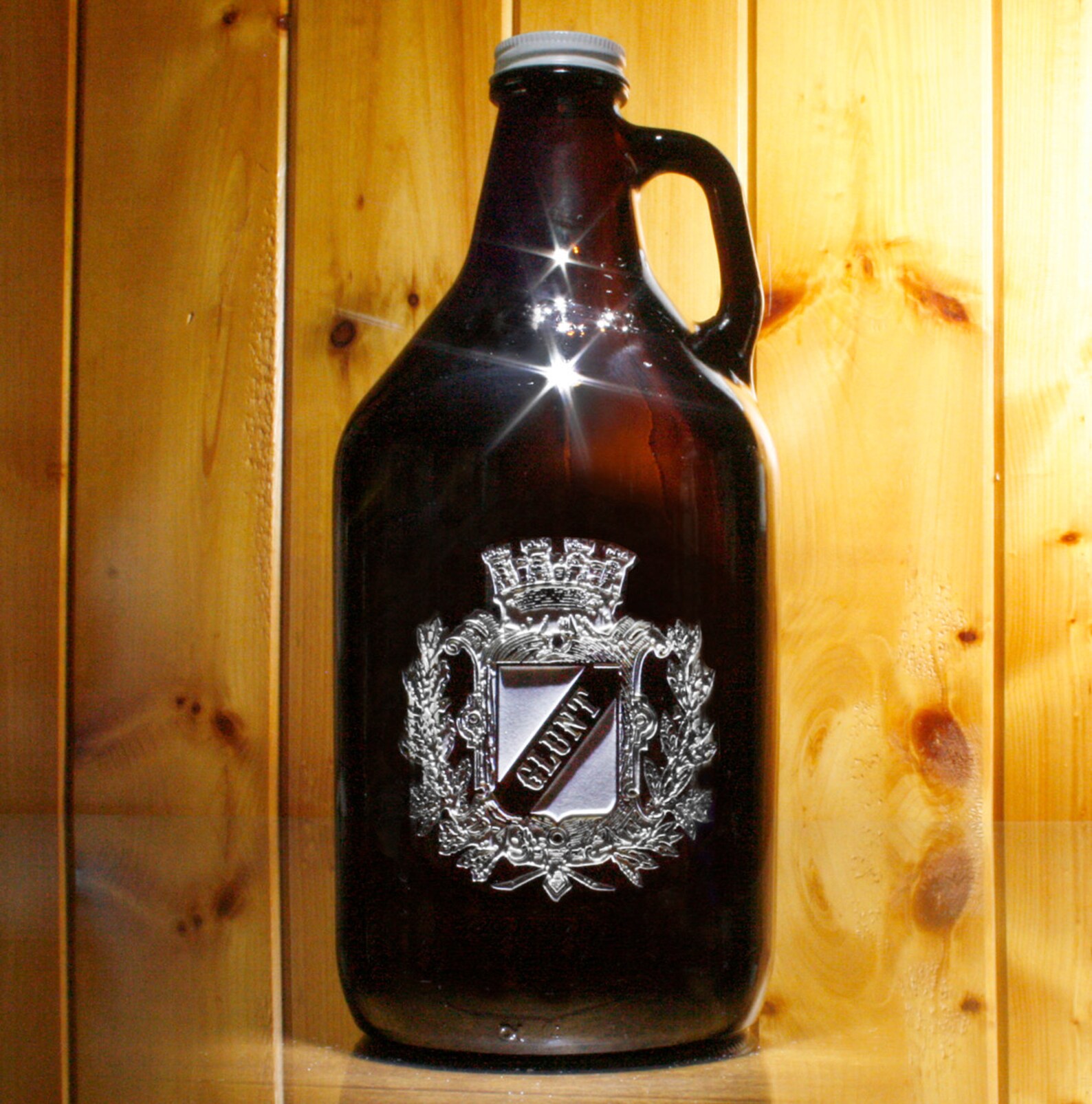 Family Crest Beer Growlers Custom Engraved Amber Beer Jug - Etsy