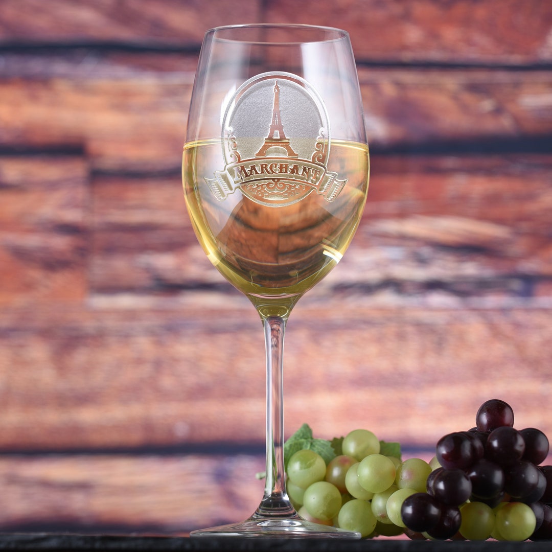 French Paris Eiffel Tower Wine Glass With Name SET OF FOUR - Etsy