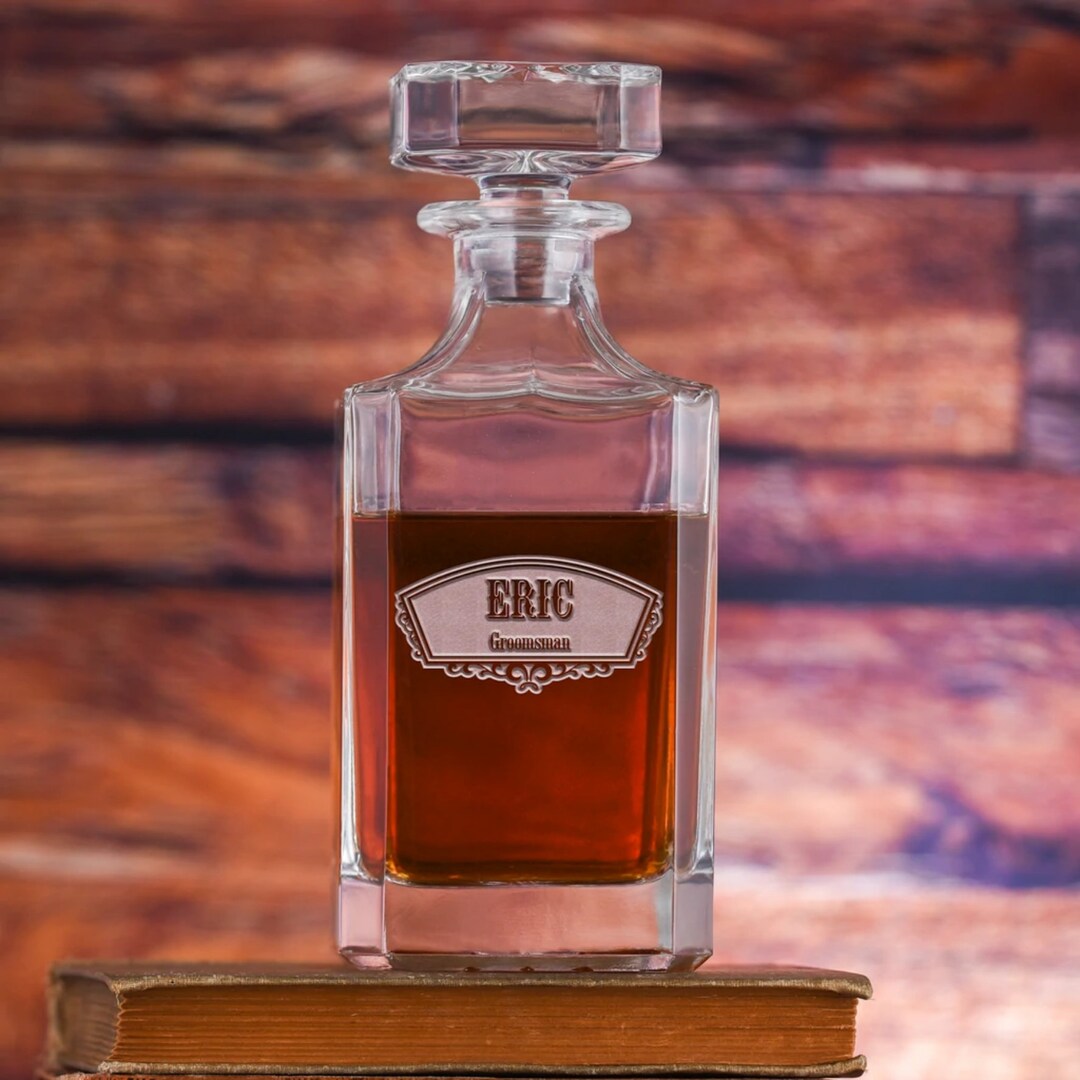 Custom Groomsman Best Man Square Decanter - Etsy