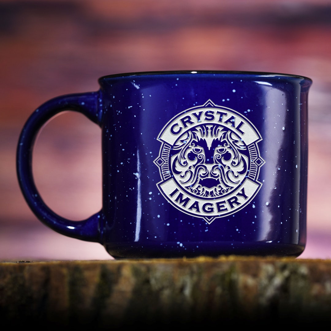 Blue Campfire Mug With Logo - Etsy