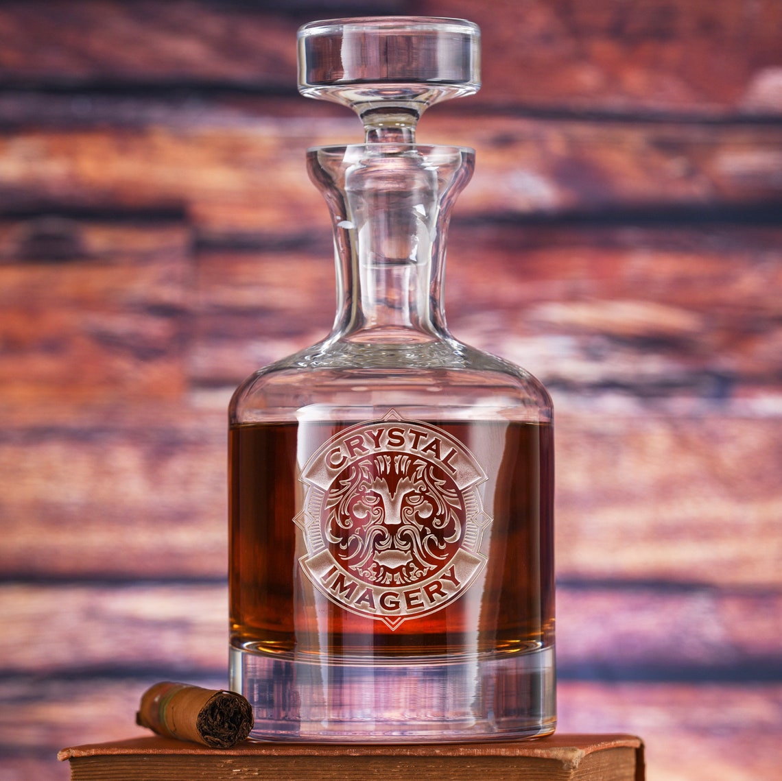 Custom Logo Design Engraved Whiskey Scotch Decanter - Etsy