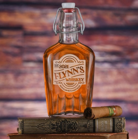 Custom Whiskey Bottle Label Flask | Etsy