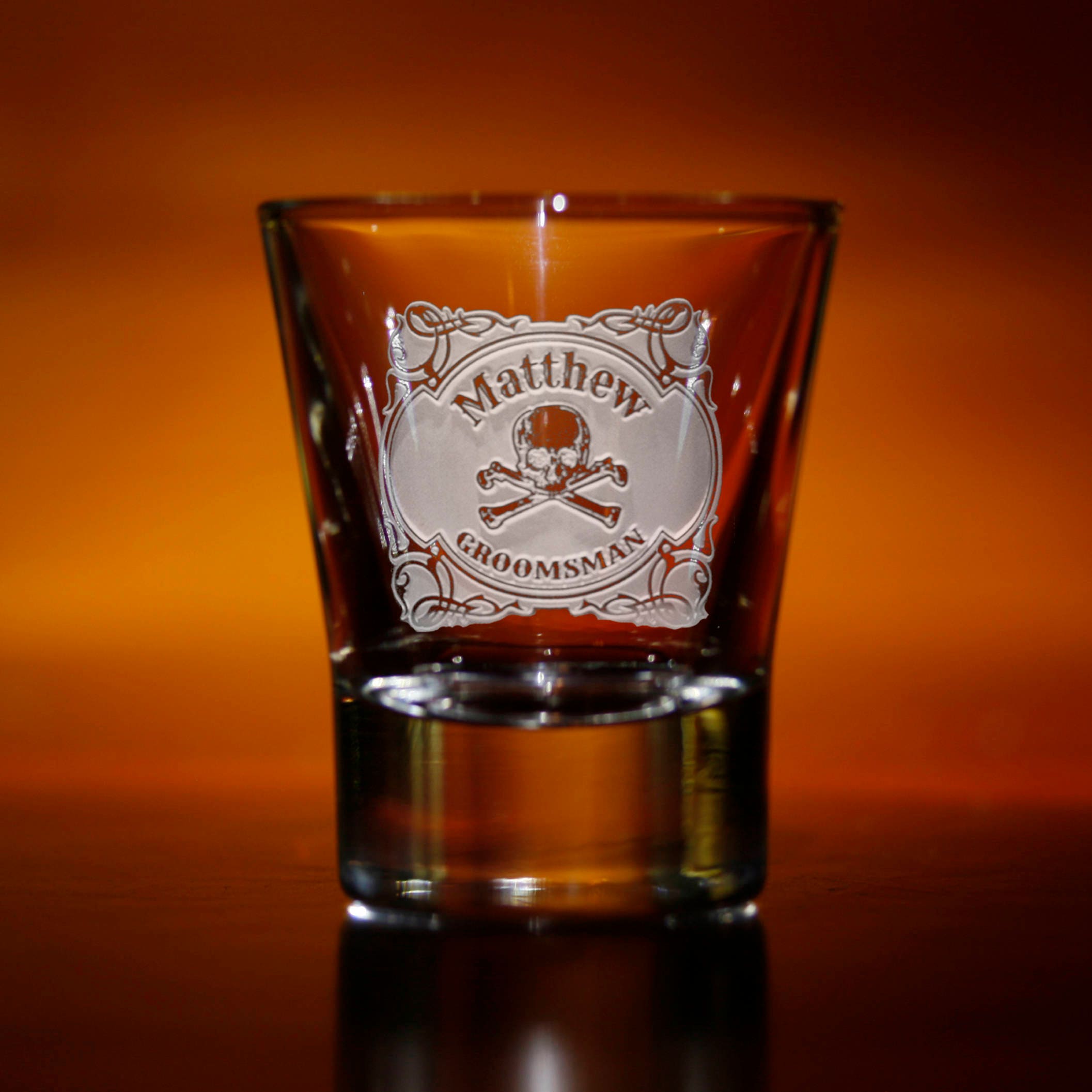 Skull and Cross Bones Groomsman Shot Glass Gifts - Etsy