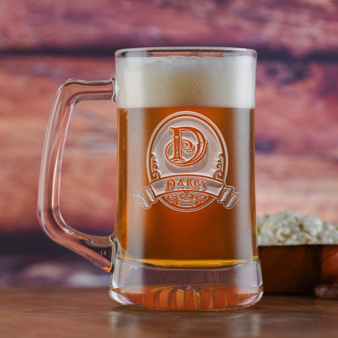 Custom Beer Mugs, Engraved Personalized Set of 2 (M8 Design) - Etsy
