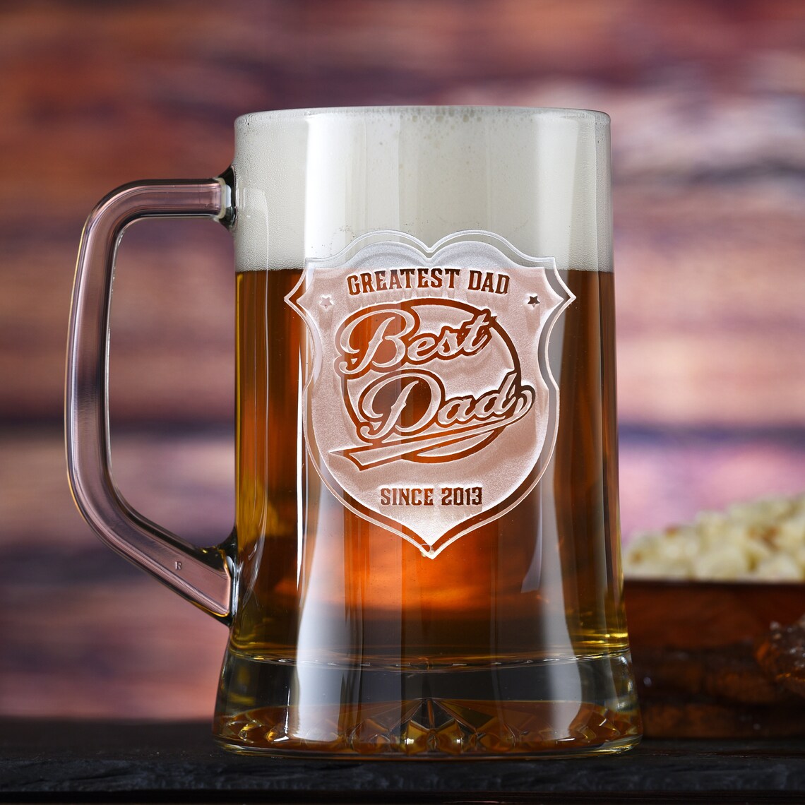 World's Best Dad Beer Mug Glass Father's Day Gift - Etsy