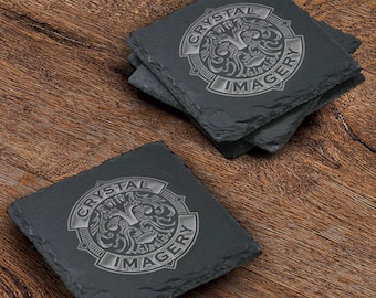 Custom Etched Slate Coasters Set of 4 - Etsy