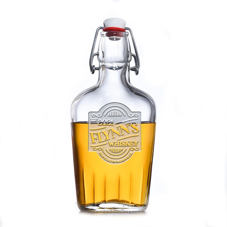 Custom Whiskey Bottle Label Flask - Etsy