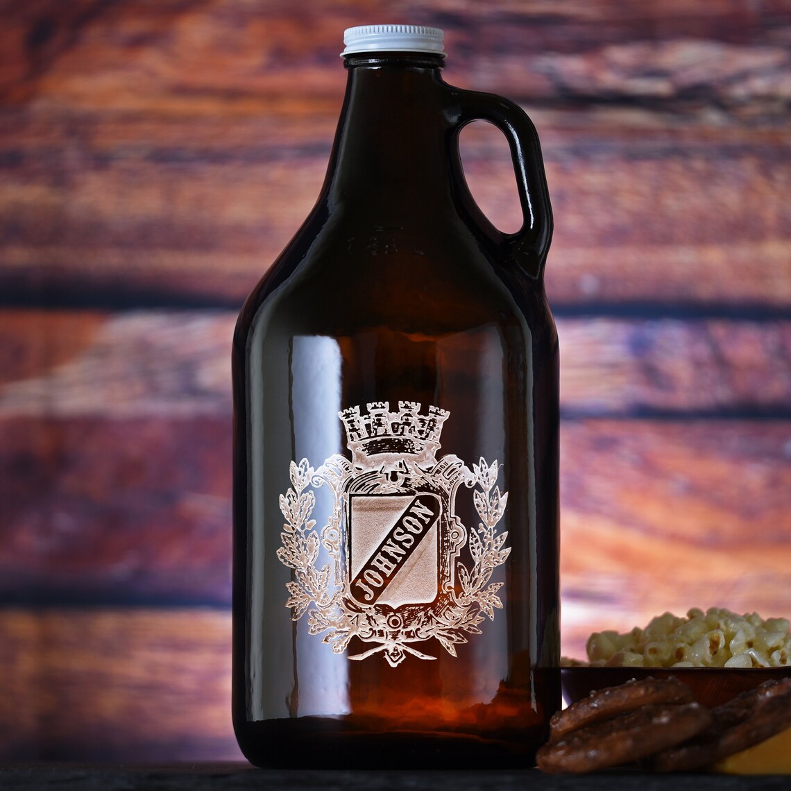 Family Crest Beer Growlers Custom Engraved Amber Beer Jug - Etsy