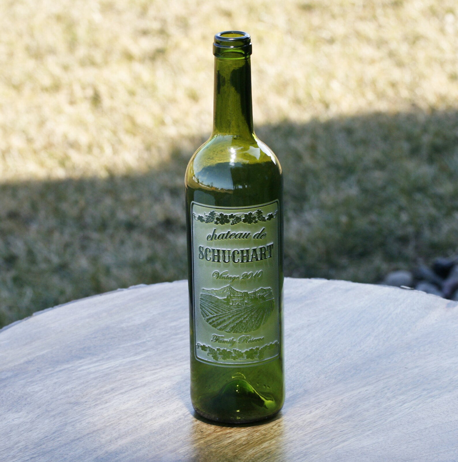 Botella de vino grabada Color Verde Dos botellas de vino - Etsy España