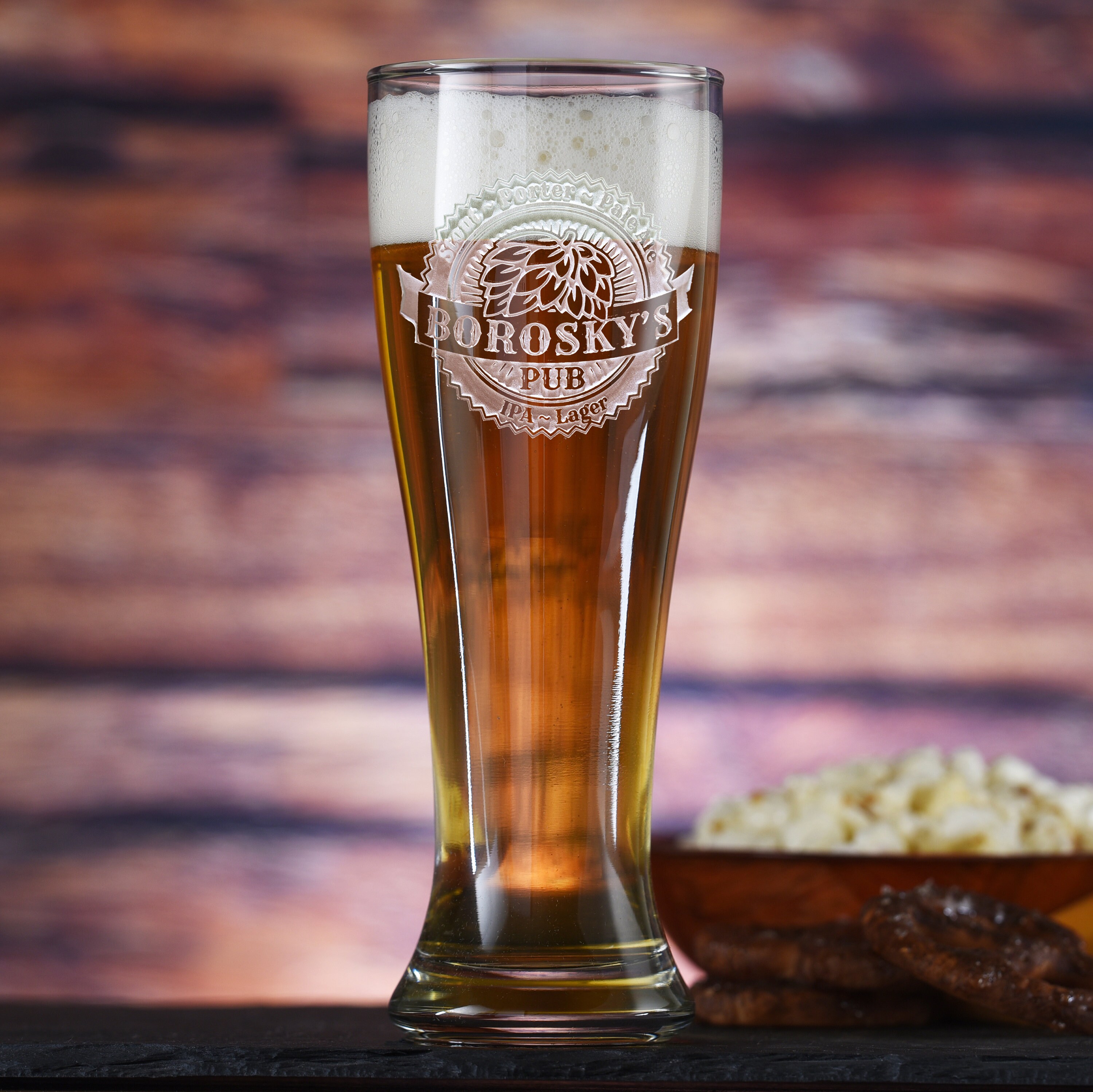 Hops Craft Beer Glass Engraved - Etsy
