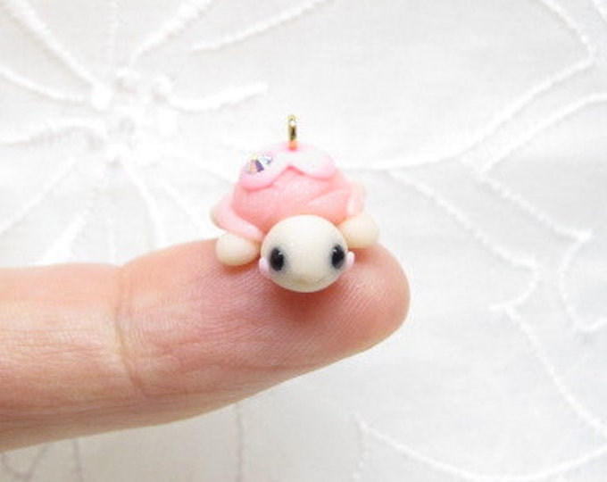 Petit Cute Lucky Turtle Charm Netsuke Fimo Polymer Clay Kawaii - Etsy