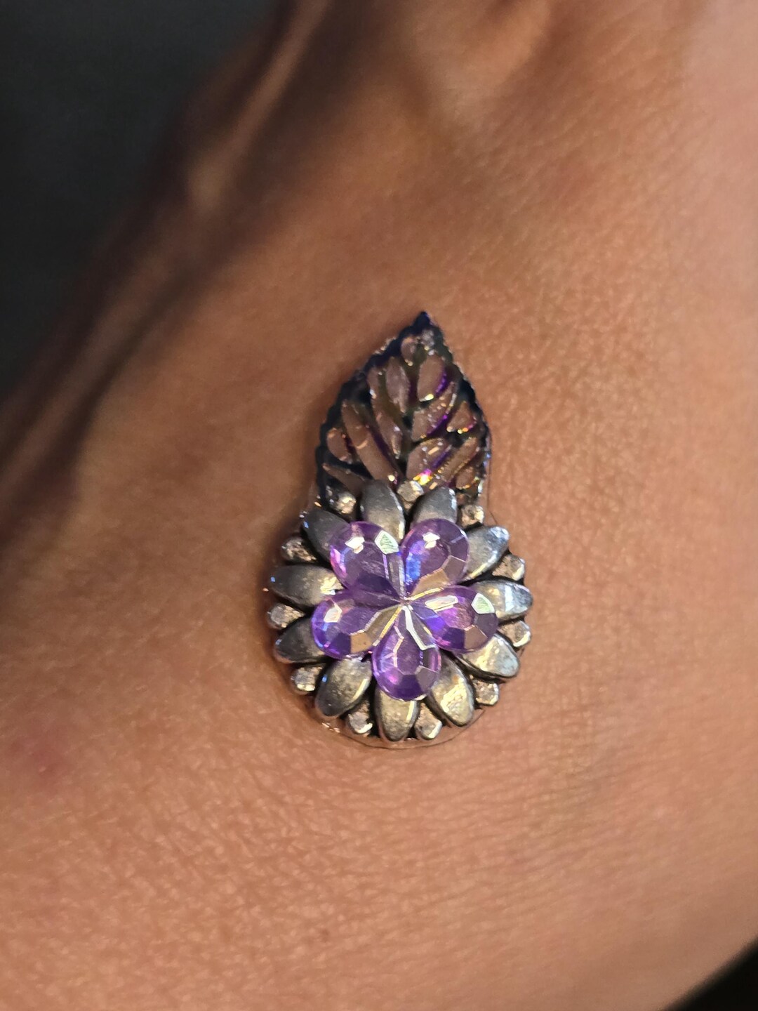 Purple Flower Bindi, Reusable Bindi, Floral Bindi - Etsy