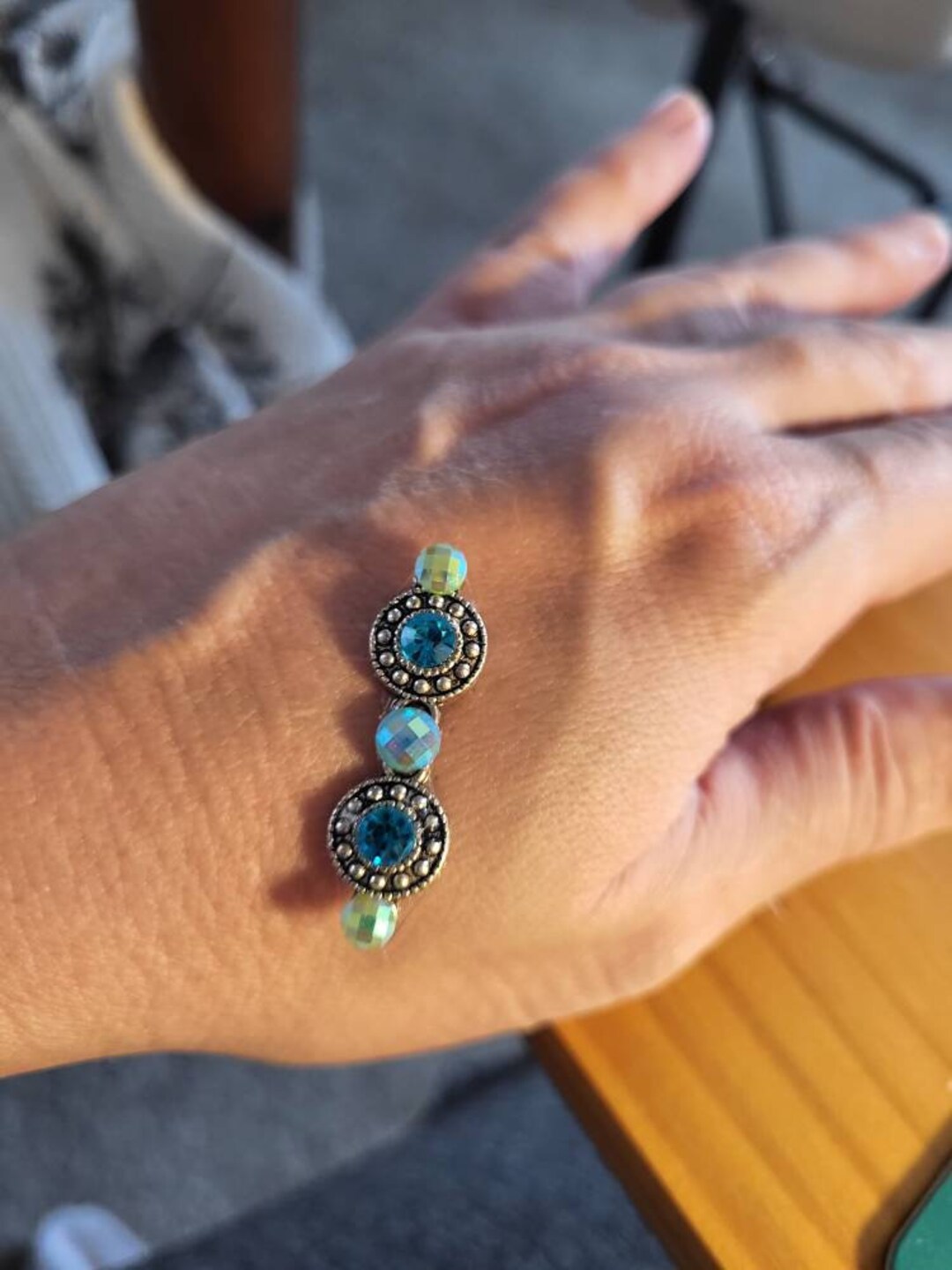 Teal and Green Stacked Crystal Bindi, Bindi, Tika, Spot of Joy, Belly ...