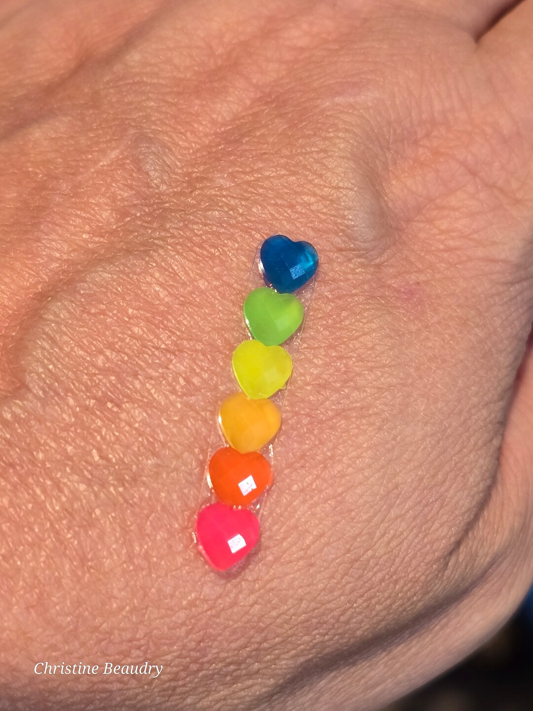 Rainbow Love Bindi, Stacked Heart Bindi - Etsy