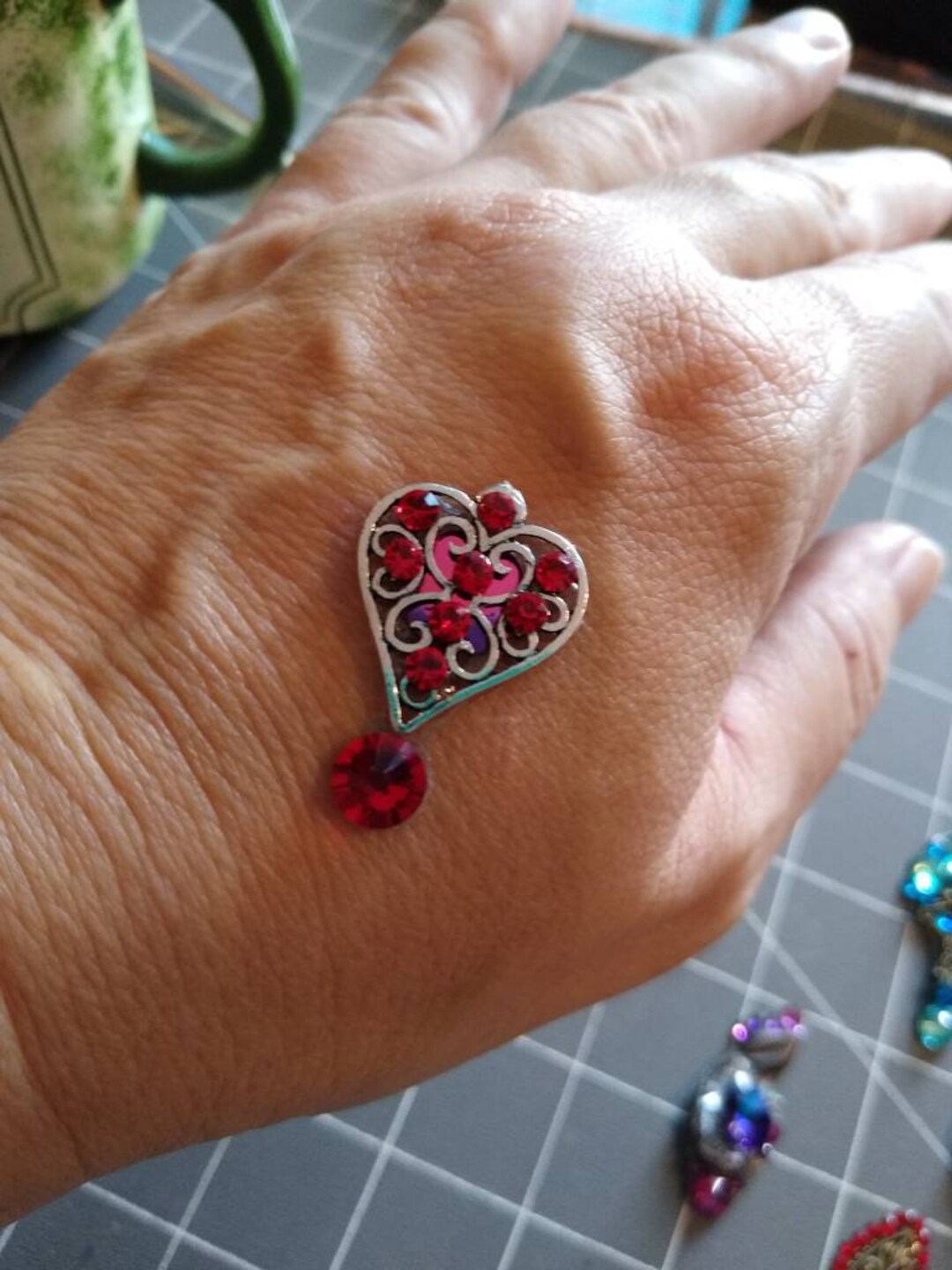 Red Crystal Hart Bindi - Etsy