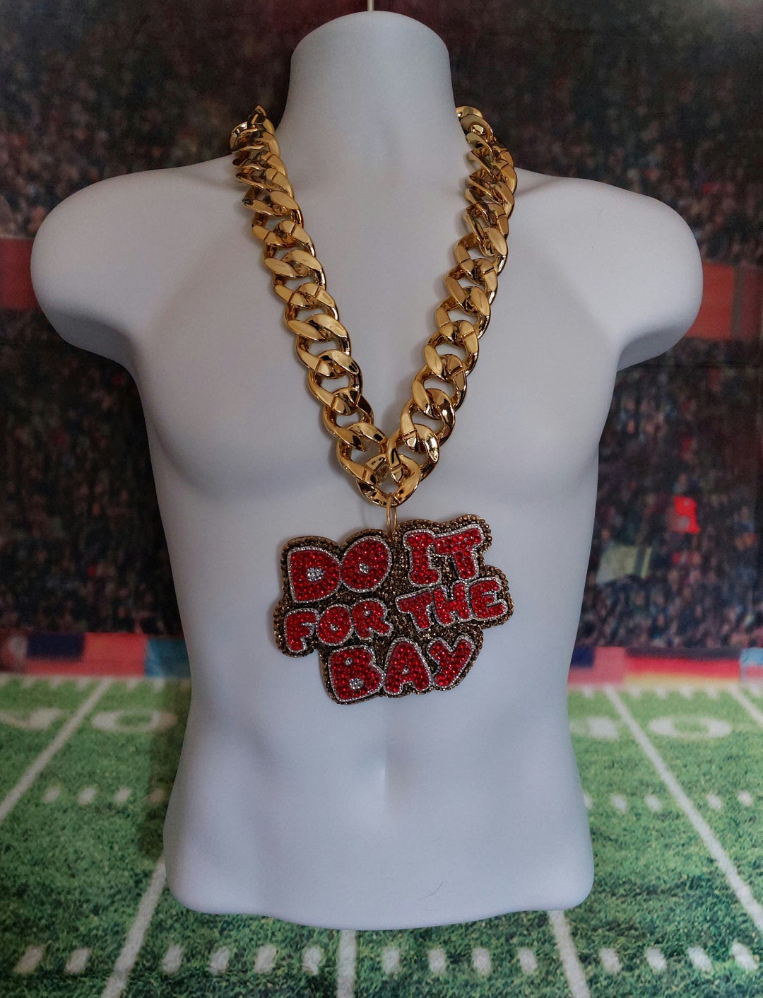 Football Team Fan Chain 3D Bling Glass Rhinestone Do It for the Bay ...