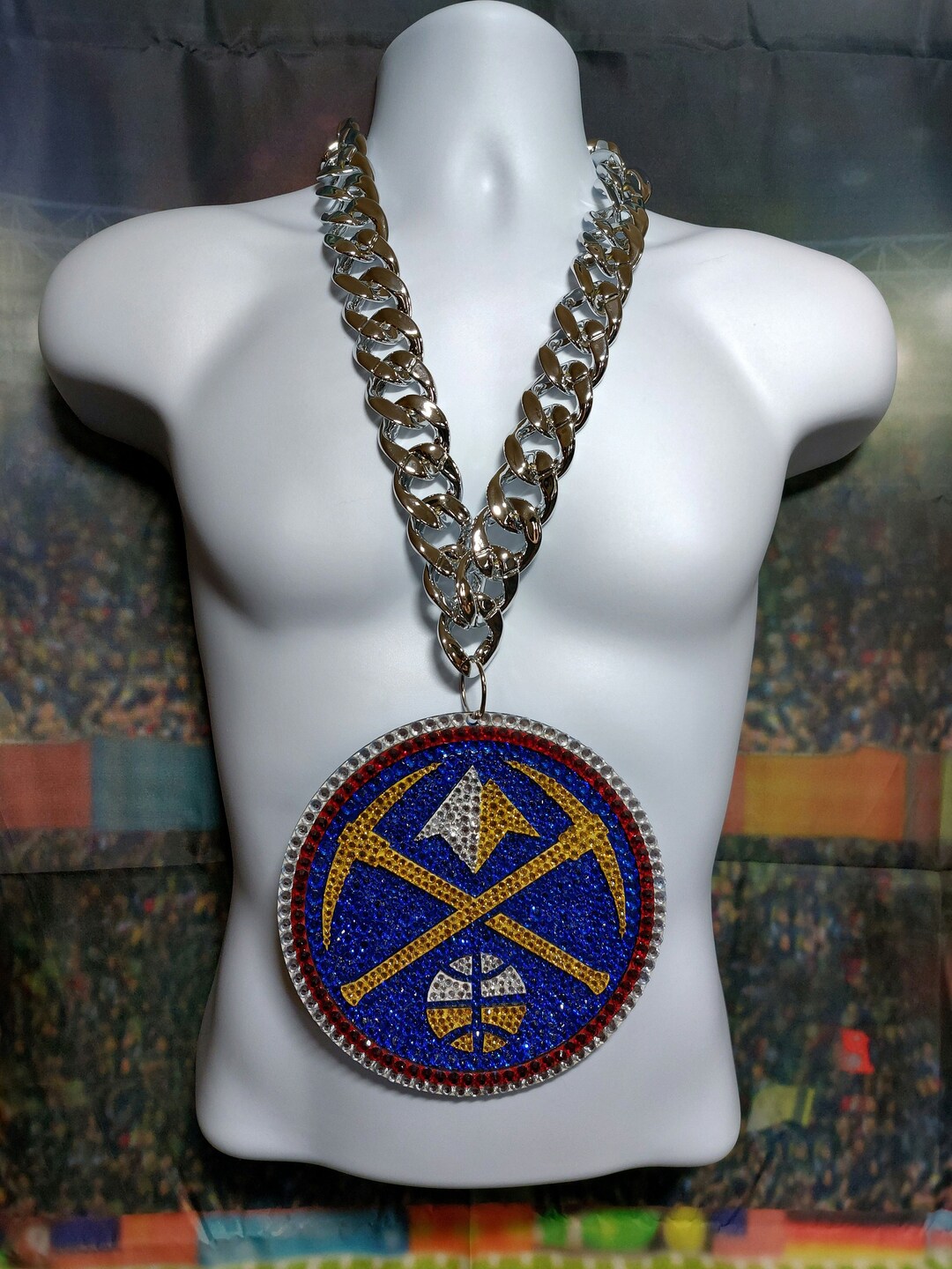 Nuggets Bling Necklace NBA Team Fan Chain Necklace Denver Nuggets 3D ...