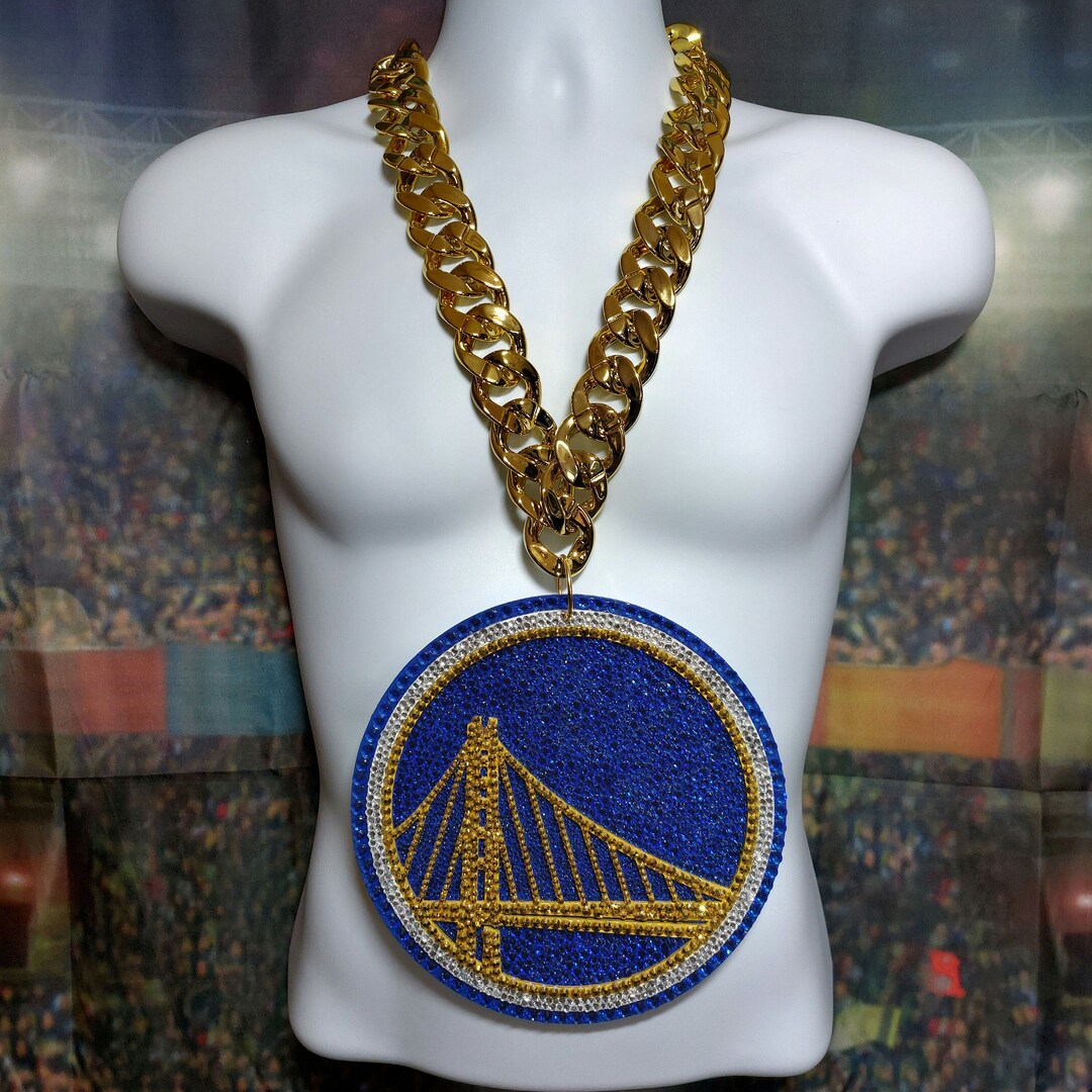 Warriors 3D Glass Rhinestone Round NBA Team Fan Chain Logo Necklace - Etsy