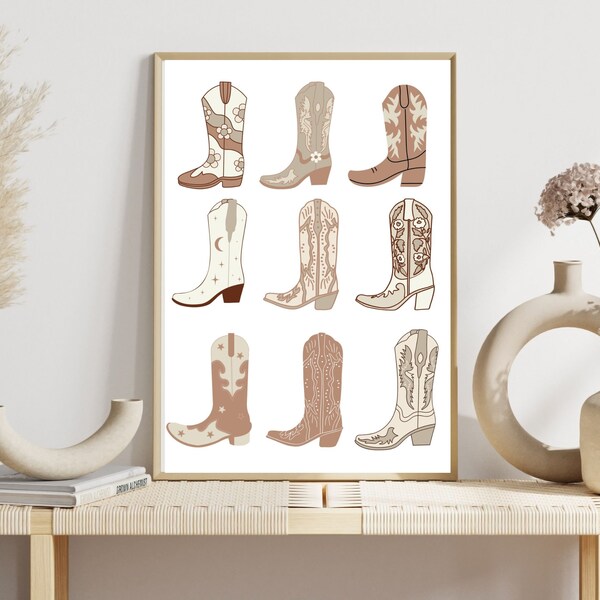 Western Boot Wall Art - Etsy