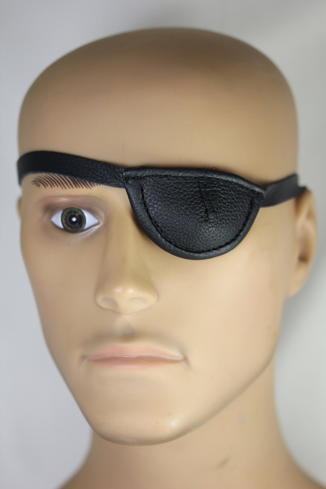 Slim Convex Black Eyepatch Leather Eye Patch - Etsy