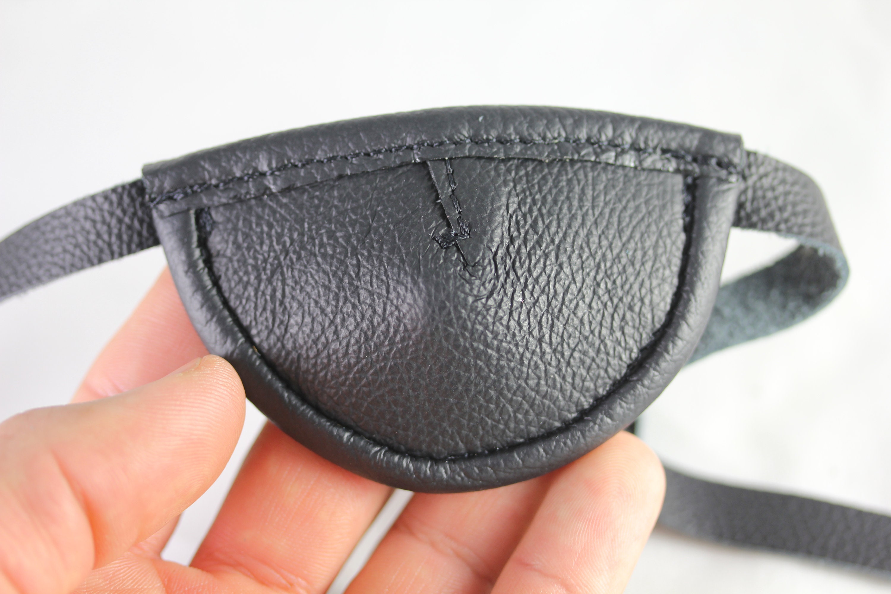 Larger Slim Convex Eyepatch Leather Eye Patch | Etsy