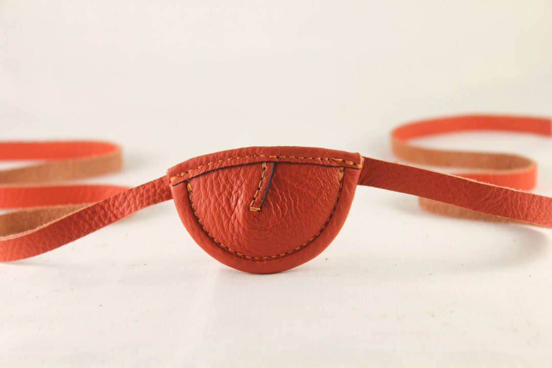 Slim, Orange, Convex - Leather Eye Patch - Etsy