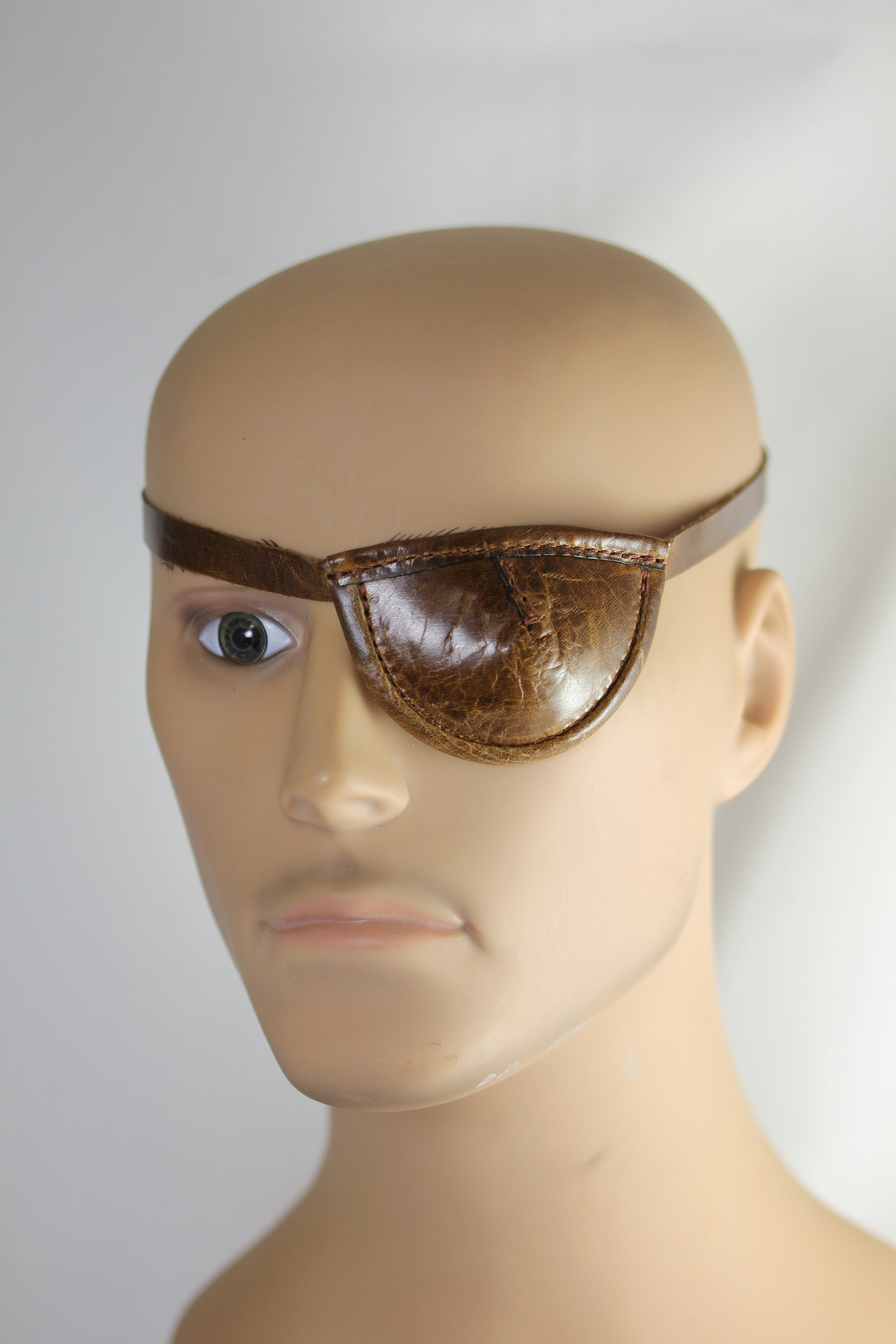 Larger Slim Convex Eyepatch Leather Eye Patch | Etsy