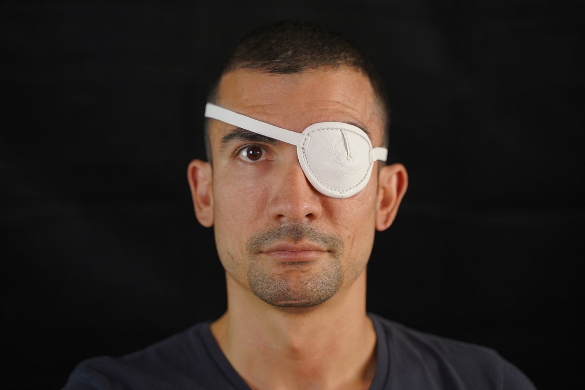 White Leather Eye Patch - Etsy