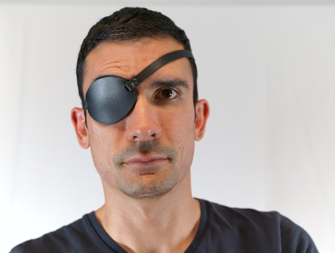 Minimal Flat Eyepatch - Leather Eye Patch - Etsy